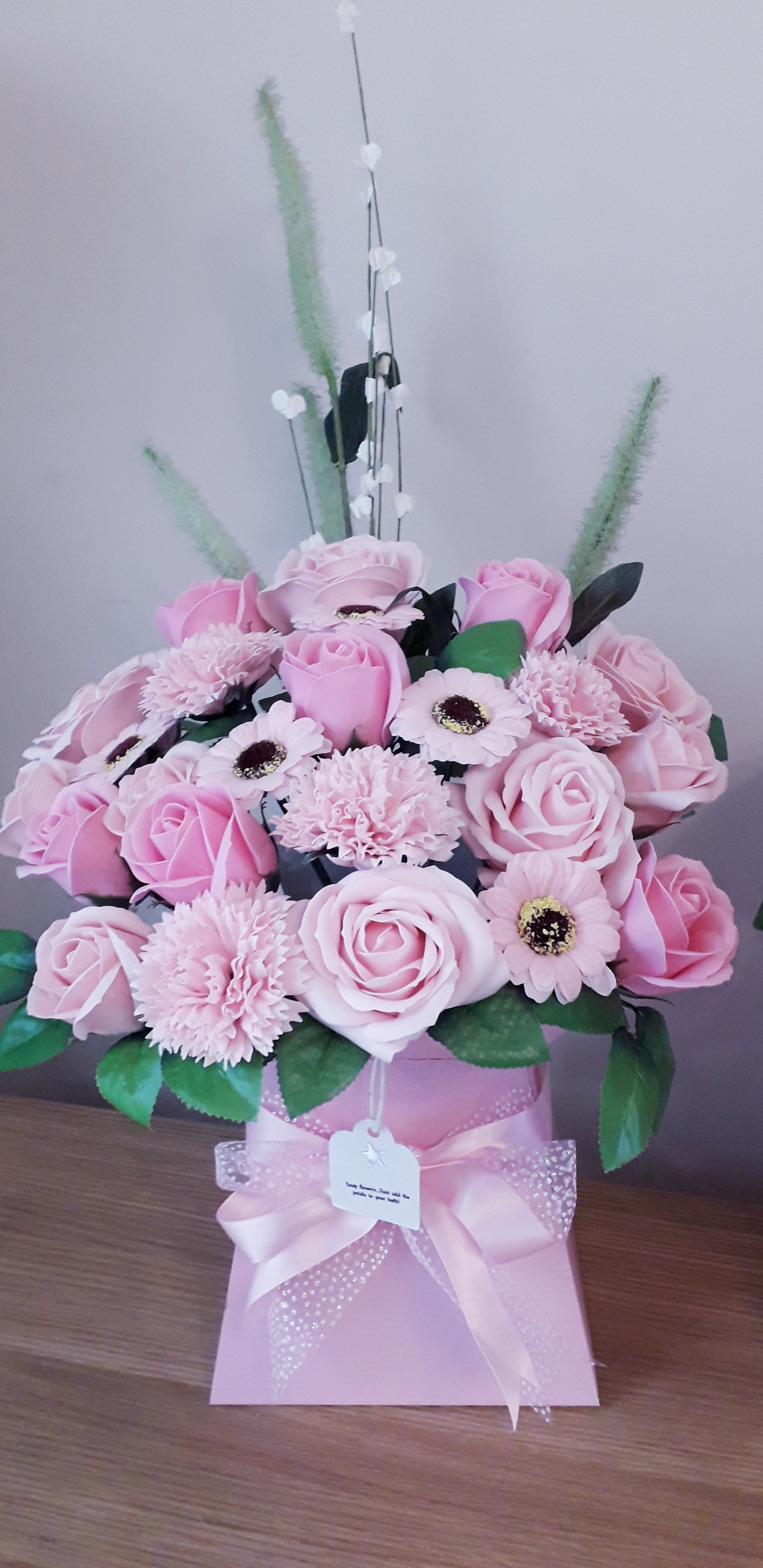 Soap Flower Bouquet in Transporter Vase (Large) | Shop online | CaLi ...